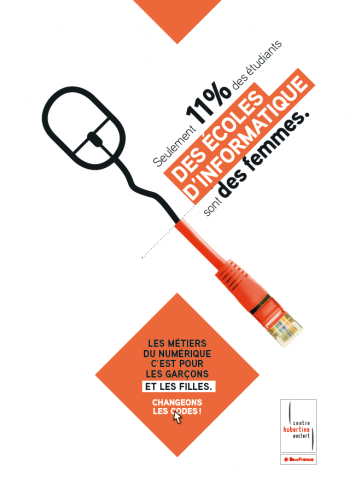 Kit d'affiches « Femmes et numérique - Changeons les codes ! » | Centre Hubertine Auclert